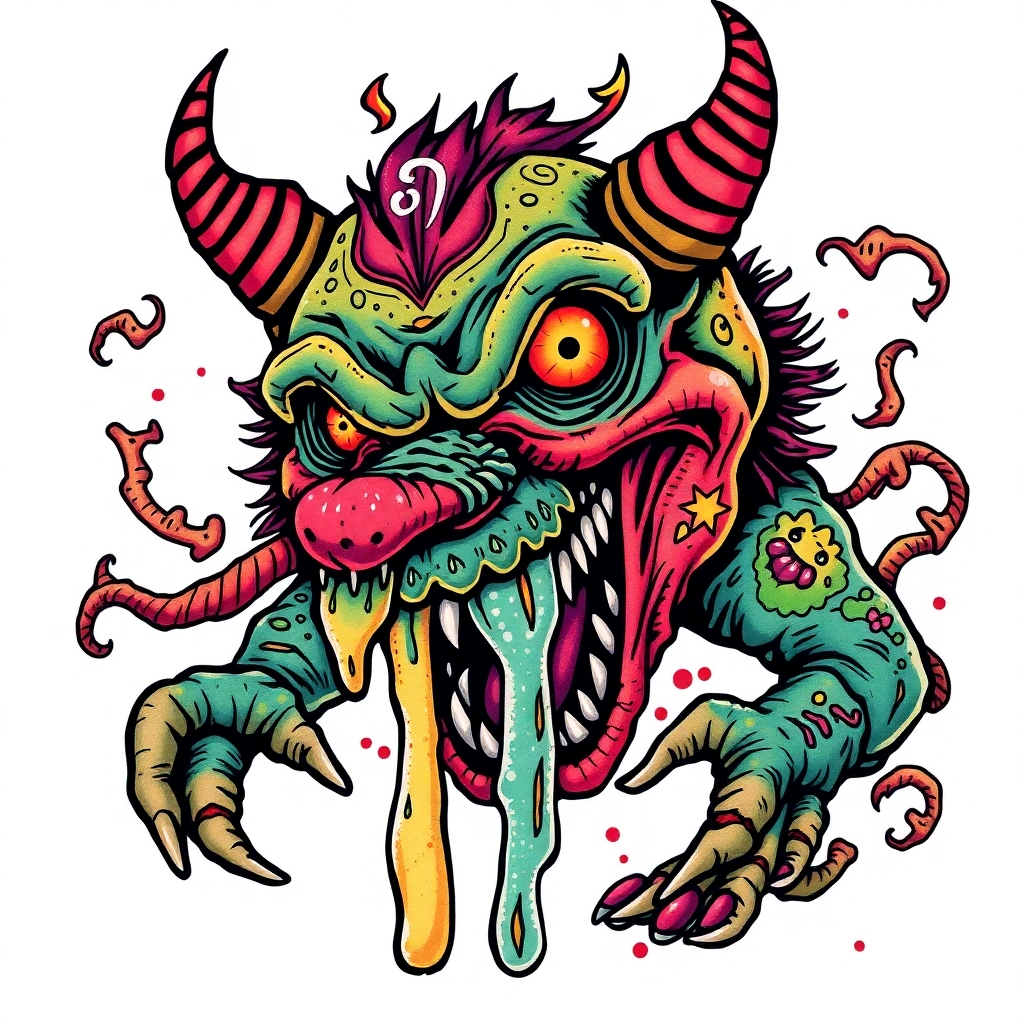 Horror Art - Snotty Demon - Horror Lasagna podcast - Horror Lasagna
