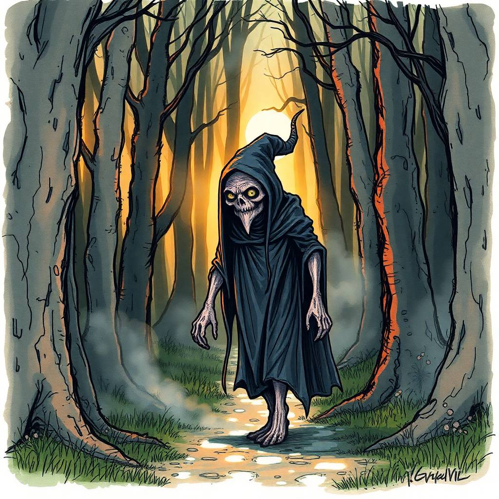 Horror Art - Spooky Cat Creature in Forest - Horror Lasagna podcast ...