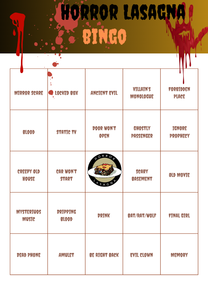 Horror Movie Bingo - Horror Lasagna podcast - Horror Lasagna